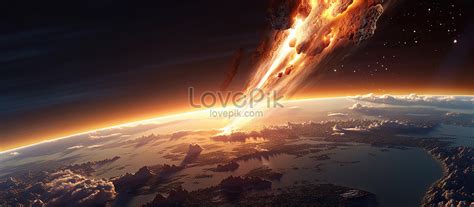 View Of A Meteorite Explosion During A Sunrise Picture And Hd Photos