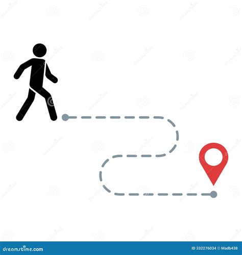 Walking Path Icon In Flat Style Stock Vector Illustration Of Walking Navigator 332276034