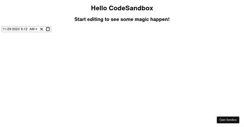 React Space Datetime Picker Examples CodeSandbox