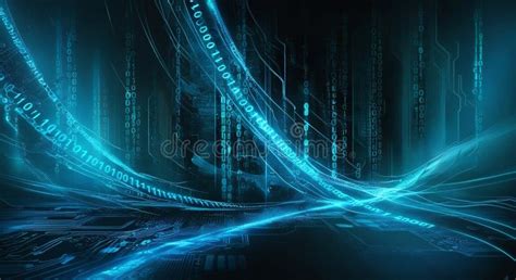 an abstract digital background with binary code and ai algorithms running in the background