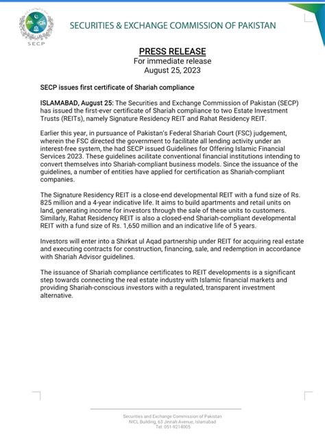 Secp On Linkedin The Secp Has Issued The First Ever Certificate Of Shariah Compliance To… 16