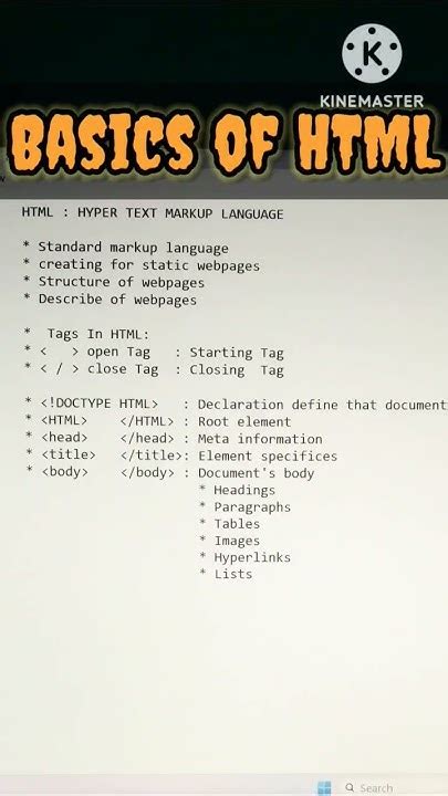 Basics Of Html Shorts Youtube