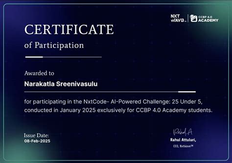 Narakatla Sreenivasulu On Linkedin Aipoweredchallenge 25under5 Nxtwavechallenge Nxtwave Ccbp