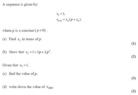 Exam Questions Recurrence Relationships Examsolutions