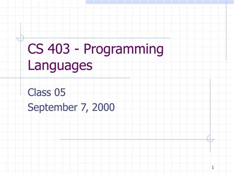 Ppt Cs 403 Programming Languages Powerpoint Presentation Free