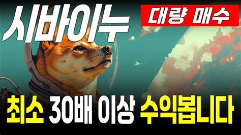 시바이누코인 전망 최소 30배 이상 수익 봅니다 대량 매수 시그널 포착시바이누 비트코인 시바이누코인 Shib 뉴스 코인 Youtube