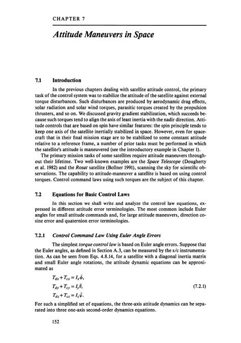 Attitude Maneuvers In Space Chapter 7 Spacecraft Dynamics And Control
