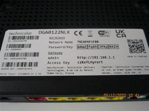 Technicolor Dga0122nlk Cobra Dual Band Wi Fi 5 Ultra Broadband Gateway