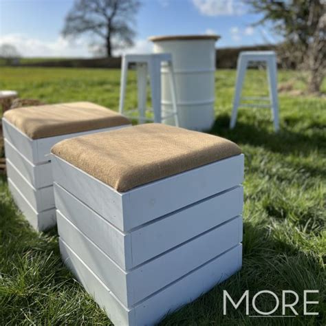 Rustic White Cube Seat More Production Ltd