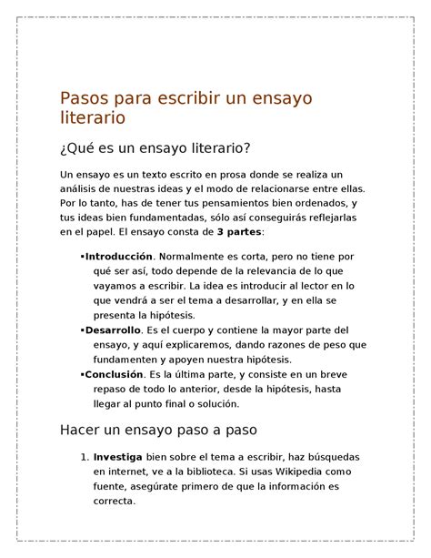 Como Elaborar Un Ensayo Literario