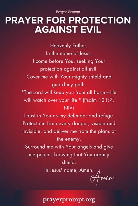 Prayer For Protection Against Evil