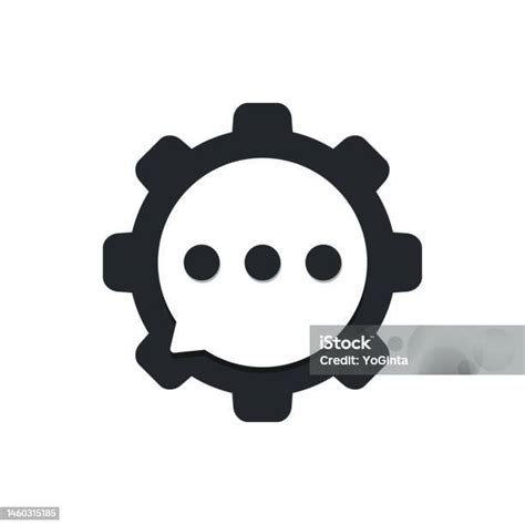메시지 설정 아이콘입니다 기어 채팅 기호 기호입니다 그림 벡터 개발에 대한 스톡 벡터 아트 및 기타 이미지 개발 공장 산업 건물 글로벌 커뮤니케이션 Istock