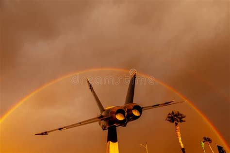 Breaking Dawn Brilliance A Rainbow S Radiant Embrace Over Naval Air Facility El Centro S