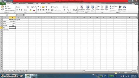 Tutorial Excell Date Functions Youtube