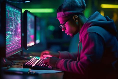 Premium Ai Image It Specialist Diligently Crafts Software Programs