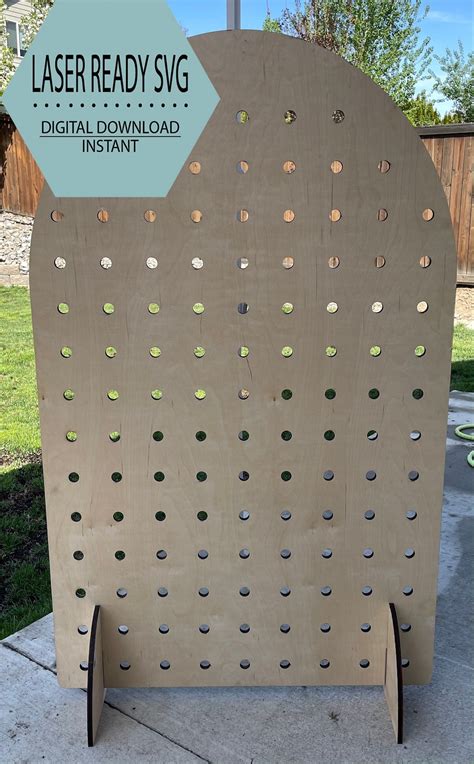 Svg File Large Curved Floor Standing Peg Board Style Display Stand Collapsible Display Market