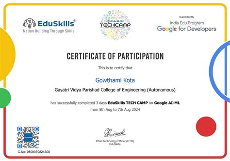 Gowthami Kota On Linkedin Ai Machinelearning Eduskills Techcamp