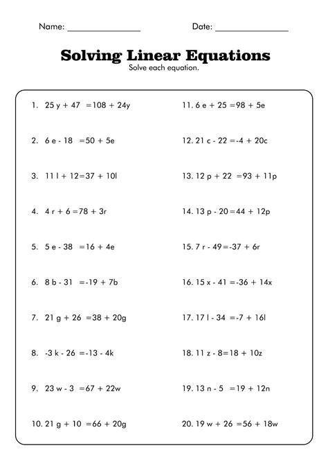 13 Hard Math Equations Worksheets Solving Linear Equations Linear Equations Algebra