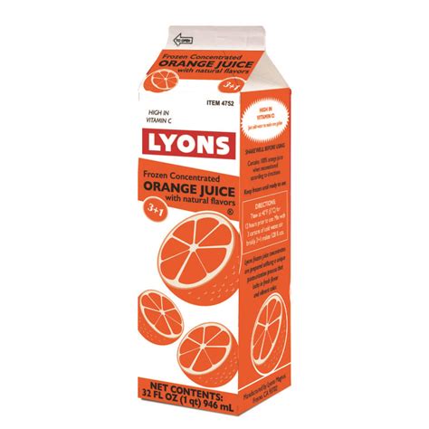 Lyons Magnus Frozen Orange Juice Concentrate 31 Us Foods Chefstore