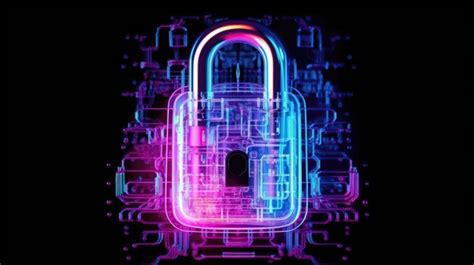 Lock Circuit Board Background Pink Blue Black Generative Ai Premium Ai Generated Image