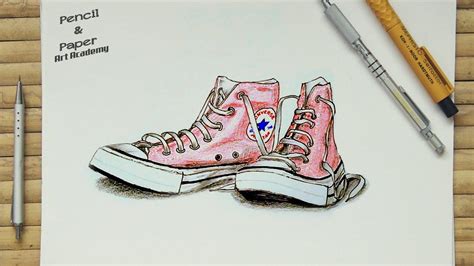 How To Draw Converse Shoe Step By Step Drawing Tutorial Shoe Step