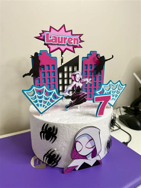 Spidey Ghost Gwen Cake Topper Spidey Gwen Cake Decorations Etsy