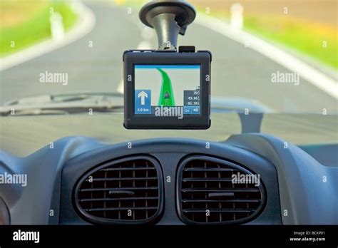 Gps Navigation In A Car Stock Photo Alamy