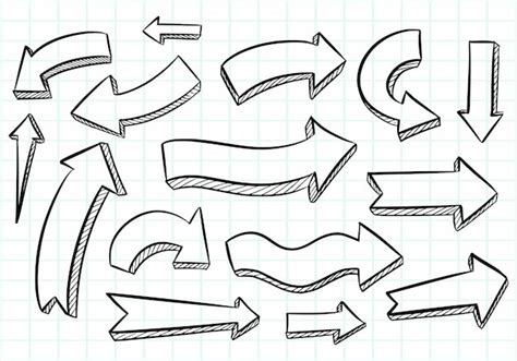 Free Vector Hand Draw Directional Arrows Set Sketch Design