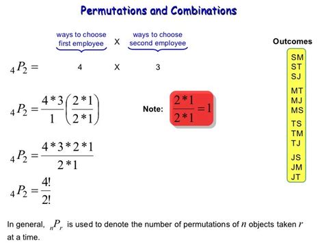 permutations and combinations