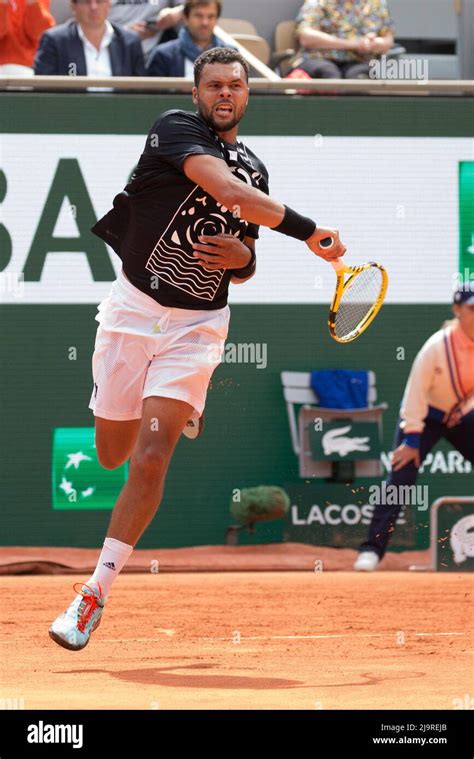 Jo Wilfried Tsonga Playing During French Open Tennis Roland Garros 2022 On May 24 2022 In Paris