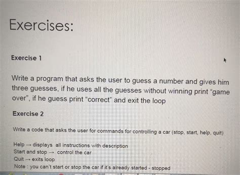Solved Exercises Exercise Write A Program That Asks The Chegg