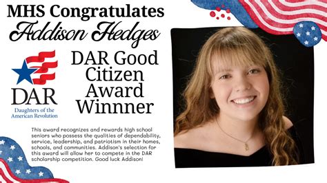 Coushatti Trace Chapter Names Outstanding Senior For Dar Good Citizen Award