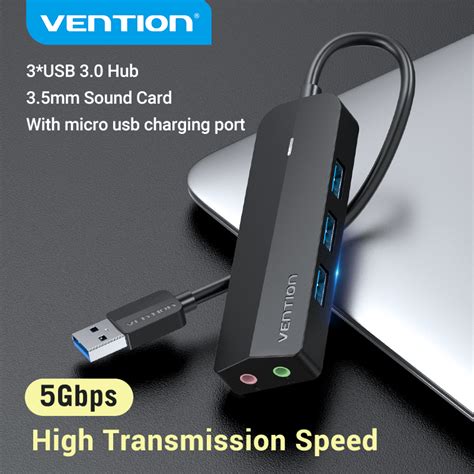 Vention Usb Hub Hubs 3 5mm Microphone Female Extender Multi Usb Port Hub 3 Port Usb Hub 3 0 Usb