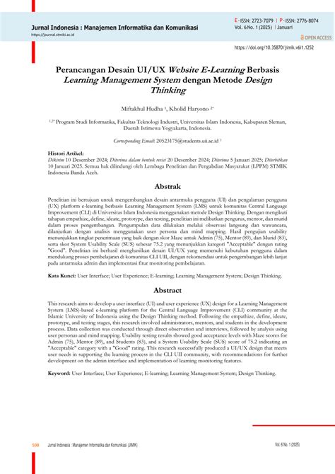 Pdf Perancangan Desain Uiux Website E Learning Berbasis Learning Management System Dengan