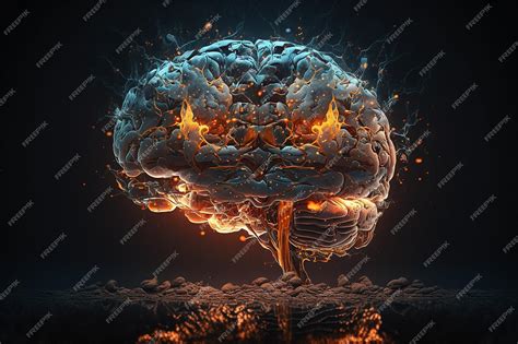 인공 지능 인간 신경망 뇌 미래 디지털 뇌 기술 개념 프리미엄 사진
