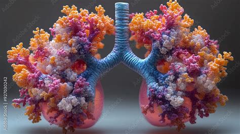 3d Lungs With Pulmonary Surfactant A Detailed Model Showing The Role Of Pulmonary Surfactant In