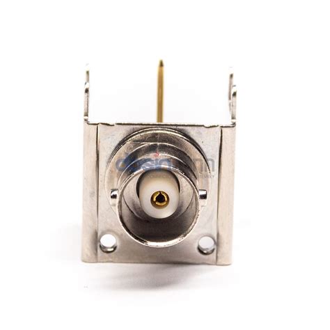 Coaxial Connector Bnc Right Angle Jack Connector Panel Mount Through Hole 50 Ohm Shielded