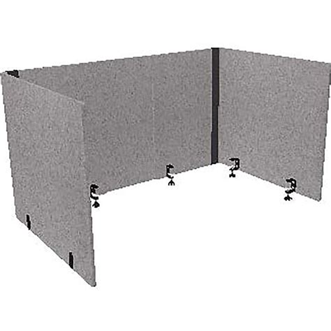 Lumeah Surface Mount Desktop Divider 265h X 78w Gray Polyester