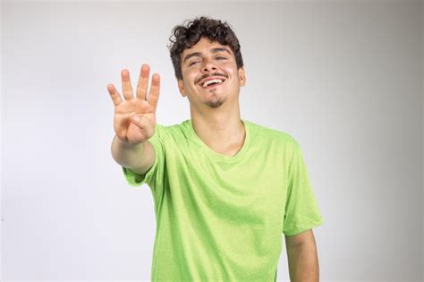 Premium Photo Man Counting To 5