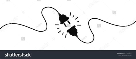 Electric Socket Plug Connection Disconnection Concept Stock Vector