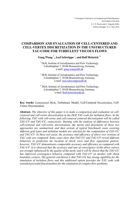 Pdf Comparison And Evaluation Of Cell Centered And Cell Vertex