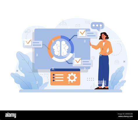 Divergent Thinking Visualization Woman Presenting A Brain Diagram On A Screen Emphasizing