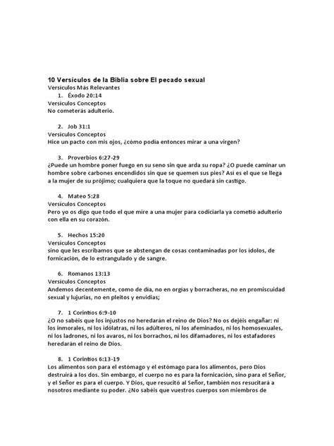 10 Versículos Bíblicos Sobre El Pecado Sexual Pdf