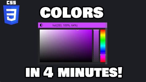 Learn CSS Colors In Minutes YouTube