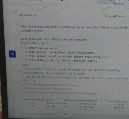 Question 3 Revisit Later Which Is The Code StudyX