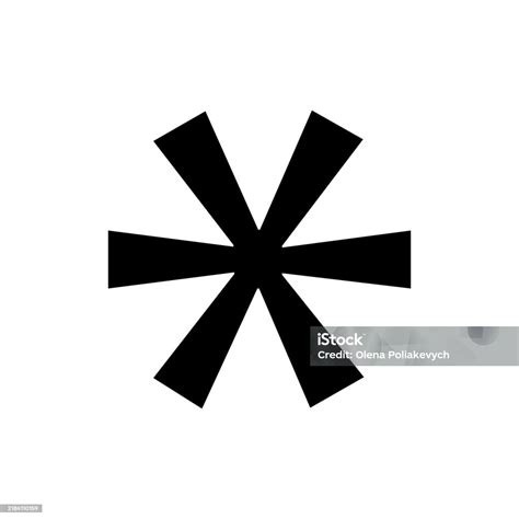 Asterisk Icon Vector Star Shape Symbol Black Punctuation Mark