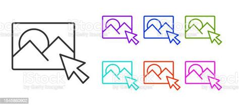 검은 선 사진 보정 아이콘은 흰색 배경에 분리되어 있습니다 사진 작가 사진 수정 아이콘입니다 아이콘을 화려하게 설정합니다 벡터 3차원 형태에 대한 스톡 벡터 아트 및 기타