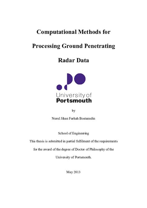 Pdf Computational Methods For Processing Ground Penetrating Radar Data