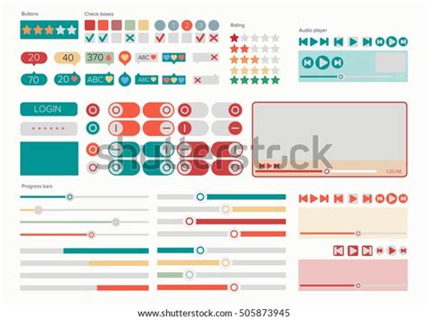 Ui Kit Web Elements Flat Design Stock Vector Royalty Free 505873945 Shutterstock