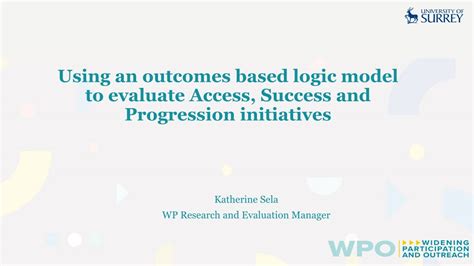 PPT Using An Outcomes Based Logic Model To Evaluate Access Success And Progression
